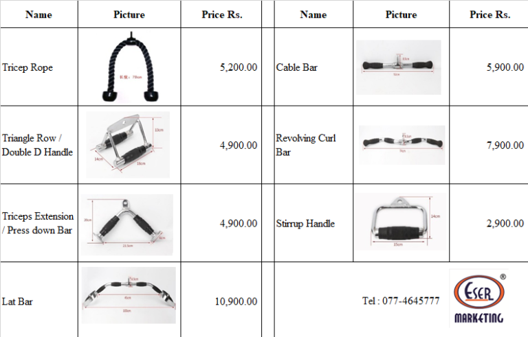 Cable Attachments - Eser Marketing Fitness (Pvt) Ltd